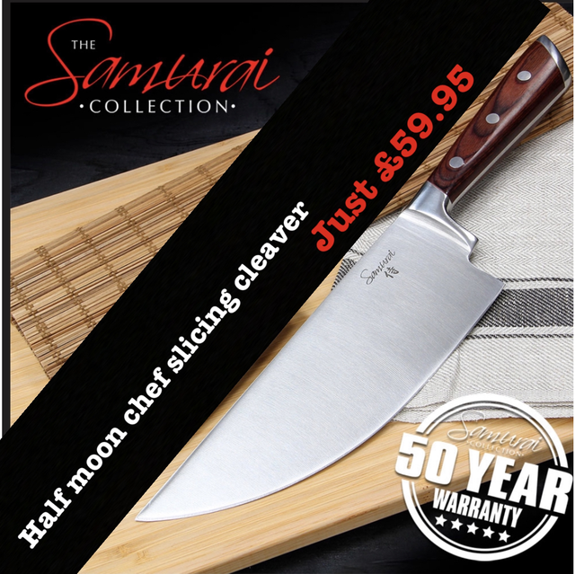 Half moon (W)chef slicing cleaver (free postage) | Samurai collection