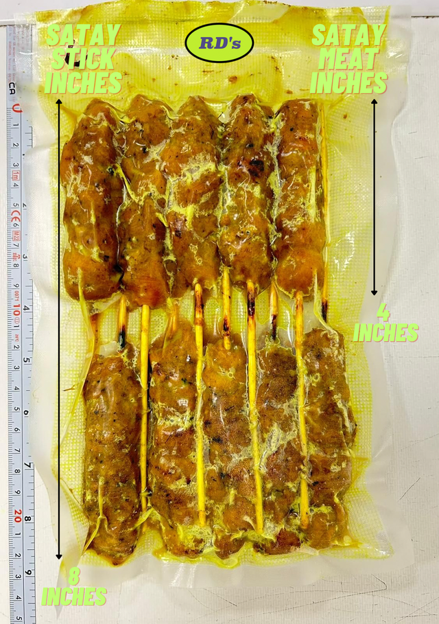 Frozen cooked chicken satay 20 sticks