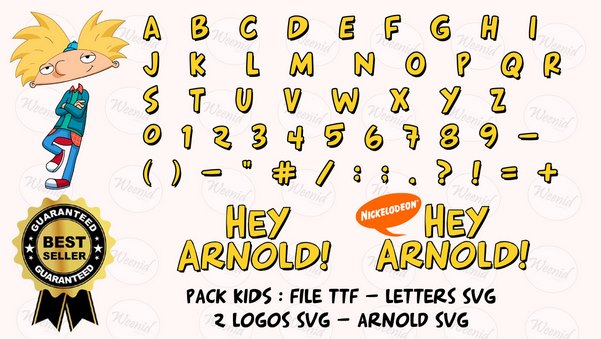 Hey Arnold svg calligraphy, Alphabet, Font, Letters, Customize Gift ...