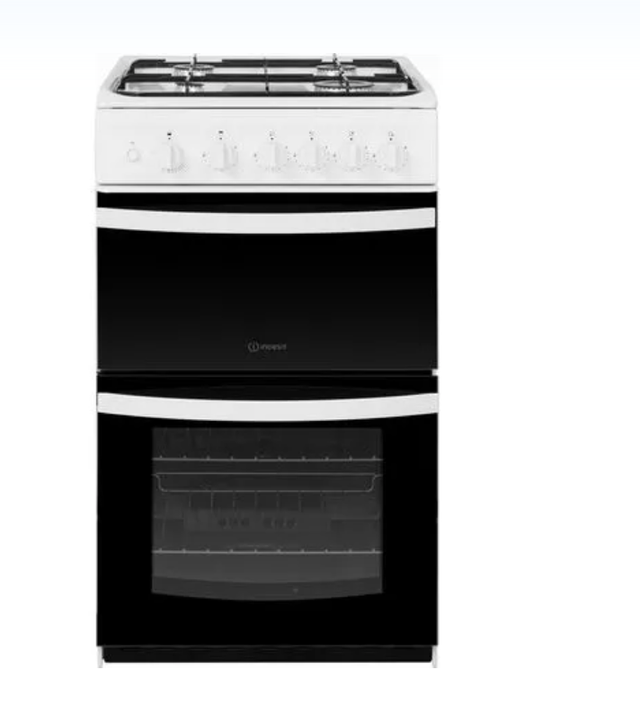 Indesit ID5G00KMW/UK Twin Cavity Gas Cooker - White