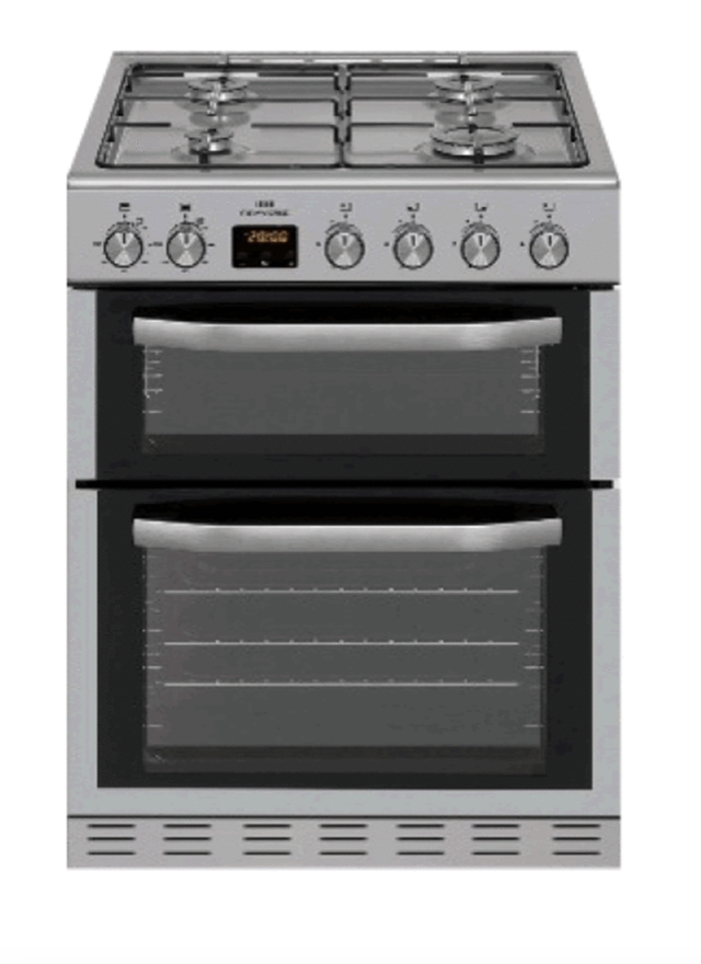 NWMID63GS 60cm Twin Cavity Gas Cooker - Silver