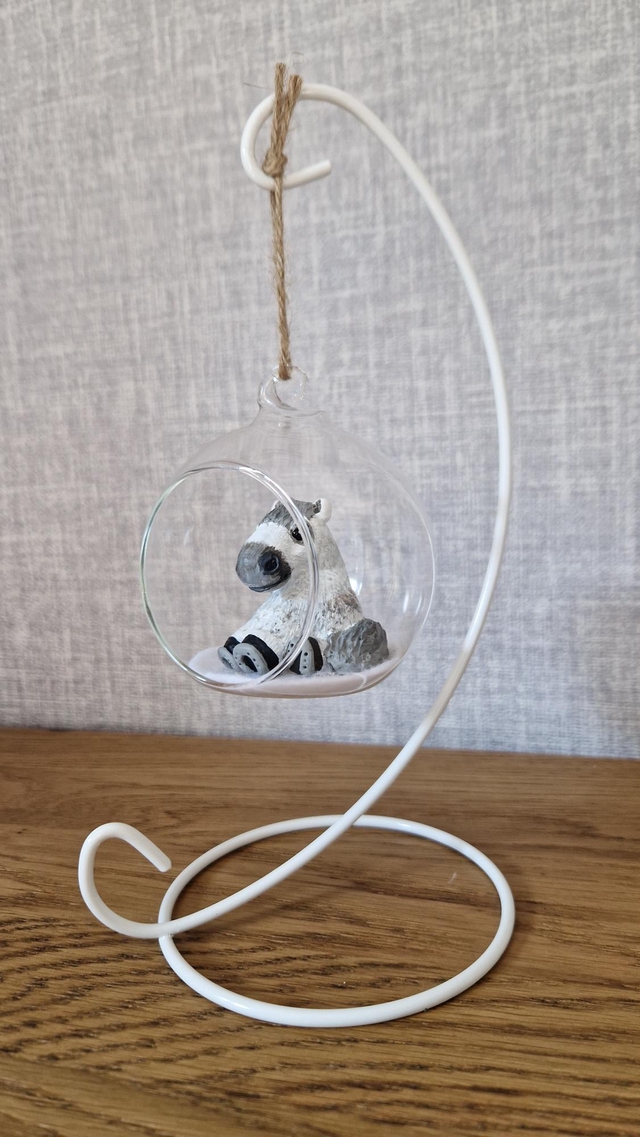 Glass baubles and stand