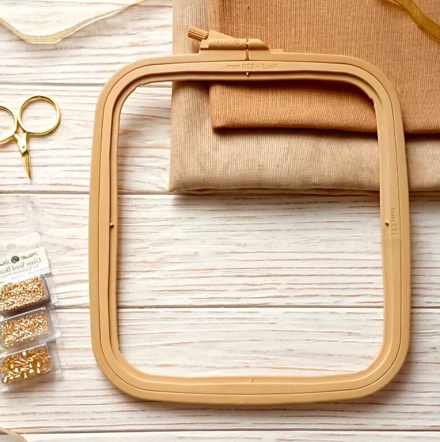 Nurge Embroidery Hoop - Beige | Cross stitch hoops UK | NURGE Hoops UK.