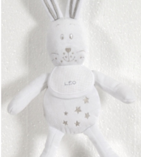 DMC Ready to Cross Stitch Baby Rabbit Soft Toy (White) | Personalize ...