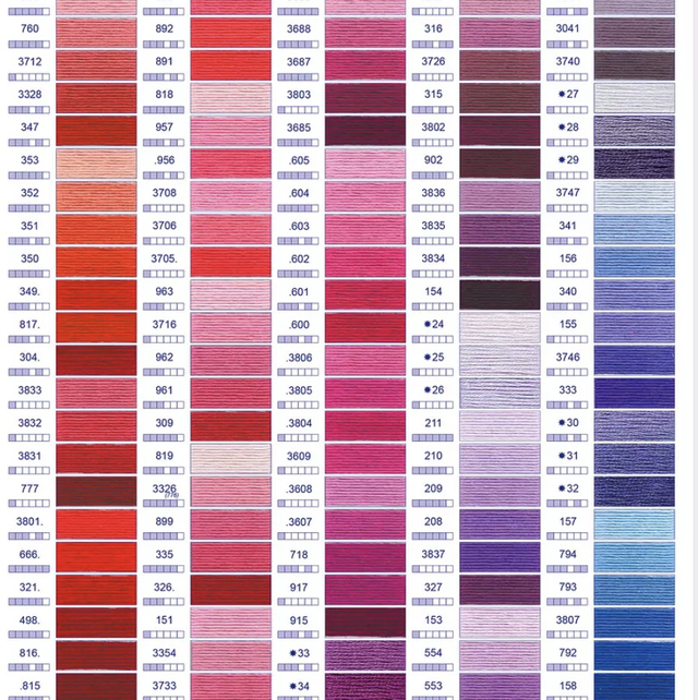 DMC Printed Embroidery Shade card | CXCCraftyThreads