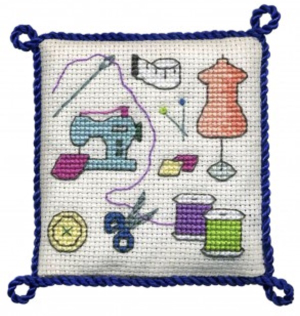 Sewing Pin Cushion Cross Stitch Kit by Textile Heritage | CXCCraftyThreads