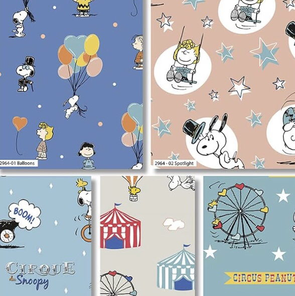 Schultz Peanuts Snoopy Circus Fat Quarter Pack (5 Fabrics) | Embroidery ...