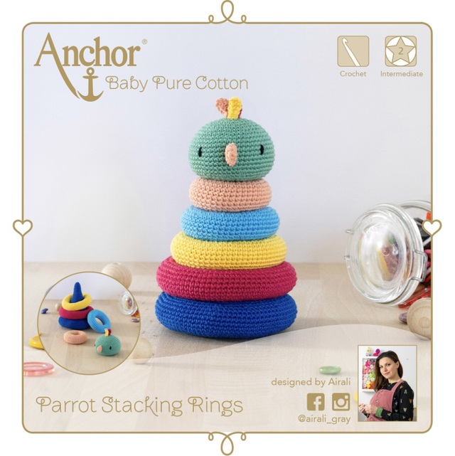 Parrot Stacking Toy Crochet Kit - Airali Gray Collaboration ...