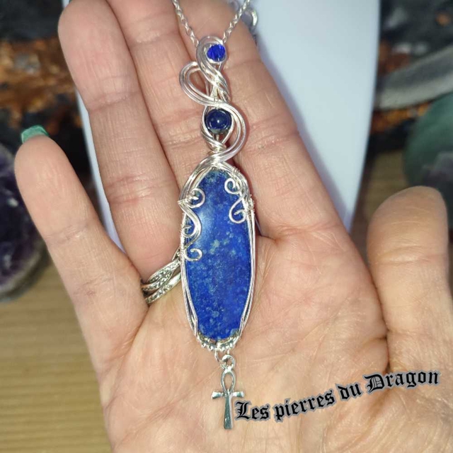 Talisman Égyptien Double en Lapis Lazuli et Cristal de Roche - Scarabée ...