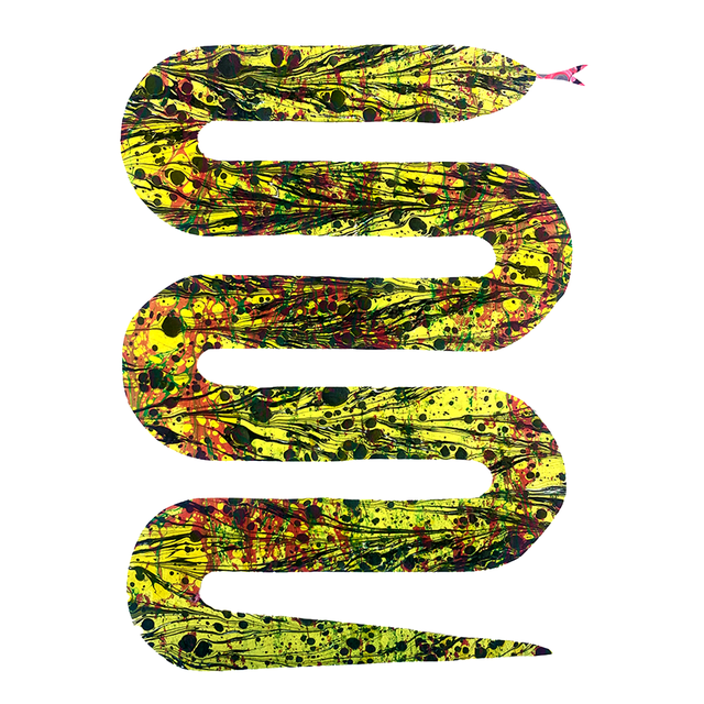 A3 Hand Cut Snake Illustration