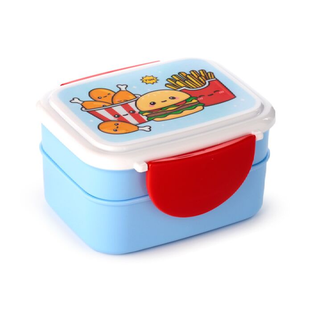 Foodiemals Stacked Bento Lunch Box with Cutlery