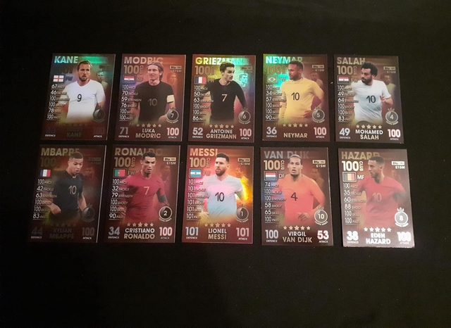 100 Club Match Attax 101 10 Original Trading Card Full Set