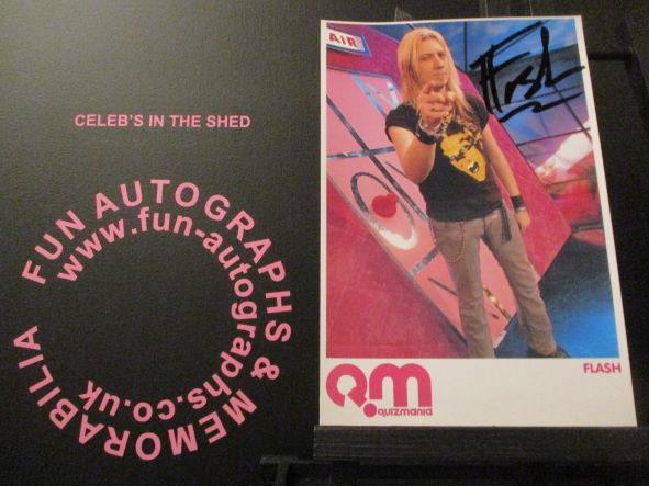 Flash Authentic Autographed Quizmania 8x6 Cast Card
