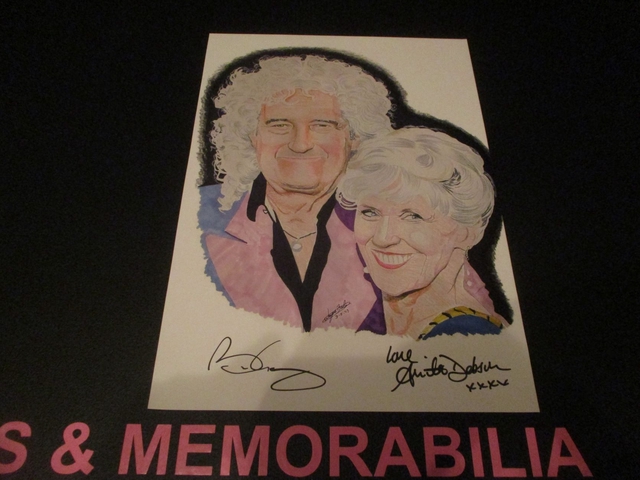 Brian May & Anita Dobson Limited Edition Signed A4 Portrait Drawing ...