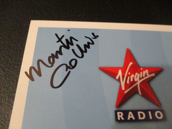 Martin Collins Authentic Autographed Virgin Radio Cast Card