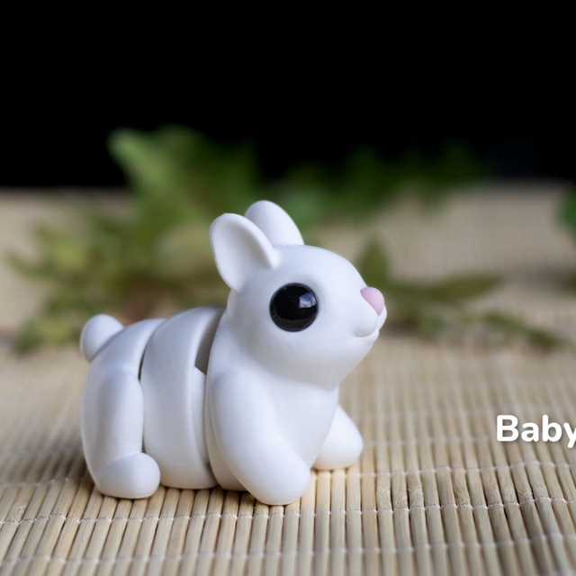 Bunny Articulated flexible Autistic Toy 3D Printed Gift Wiggle Cute ...