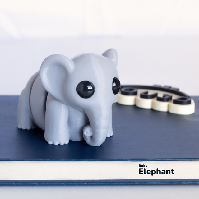 Elephant Articulated flexible Autistic Toy 3D Printed Gift Wiggle Cute ...