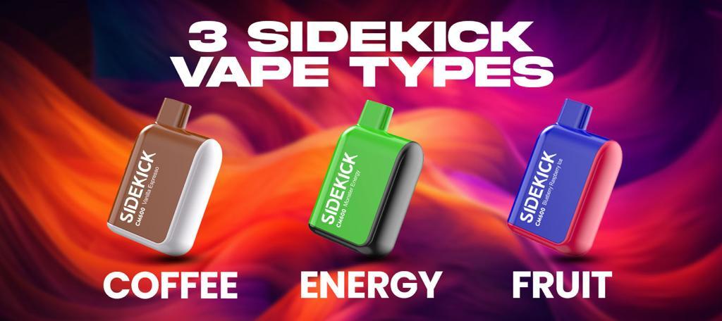 Disposable caffeine vape, nicotine vape, sidekick vape, uk