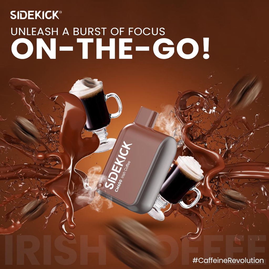 Disposable caffeine vape, nicotine vape, sidekick vape, uk